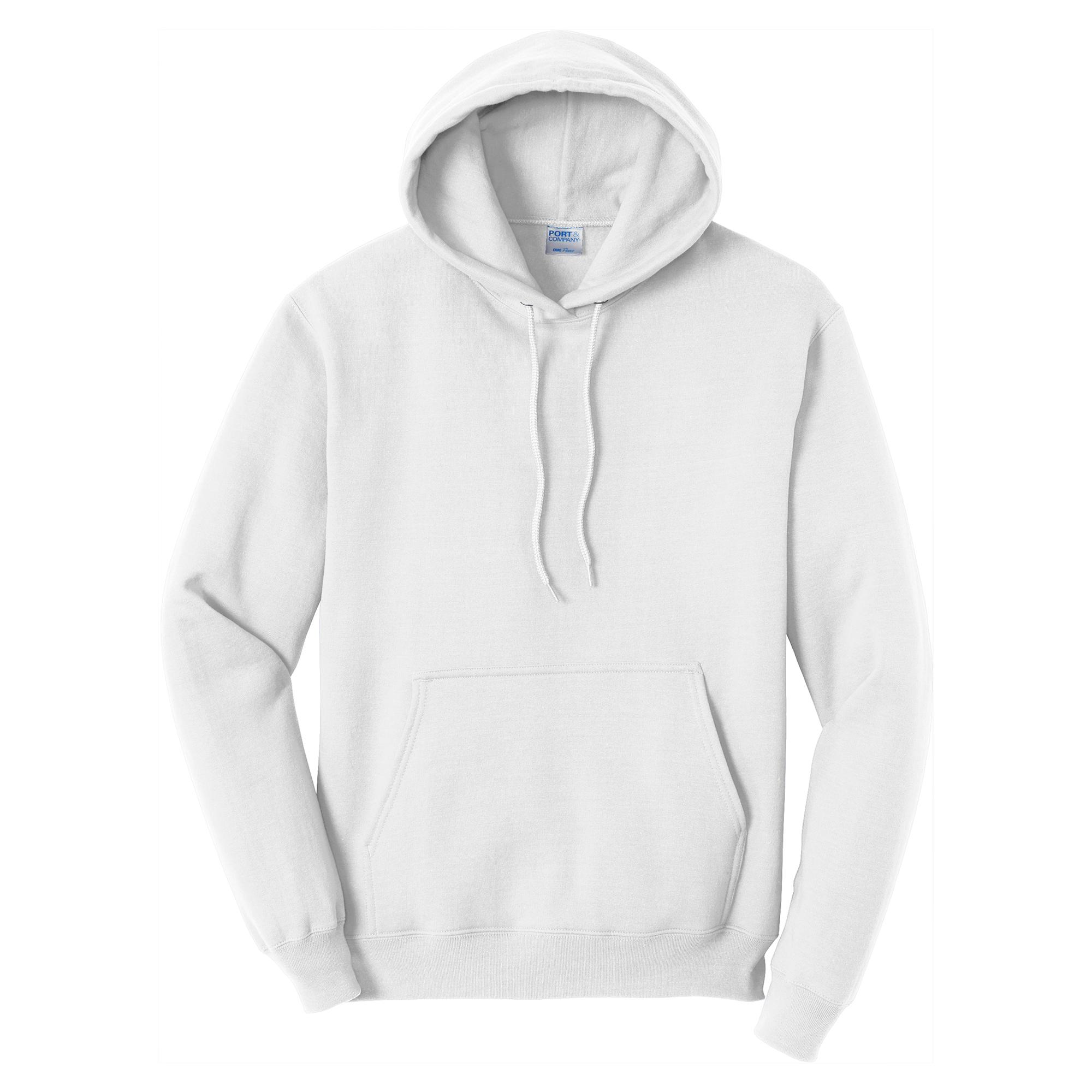 Port & Company PC78H Core Fleece Pullover Hooded Sweatshirt - White ...