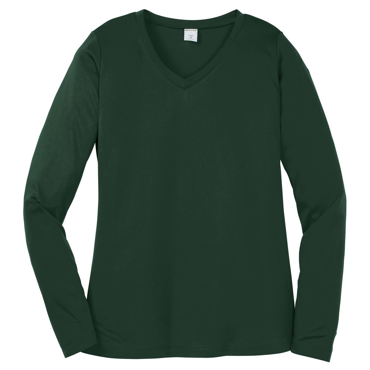 Sport-Tek LST353LS Ladies Long Sleeve V-Neck PosiCharge Competitor Tee ...