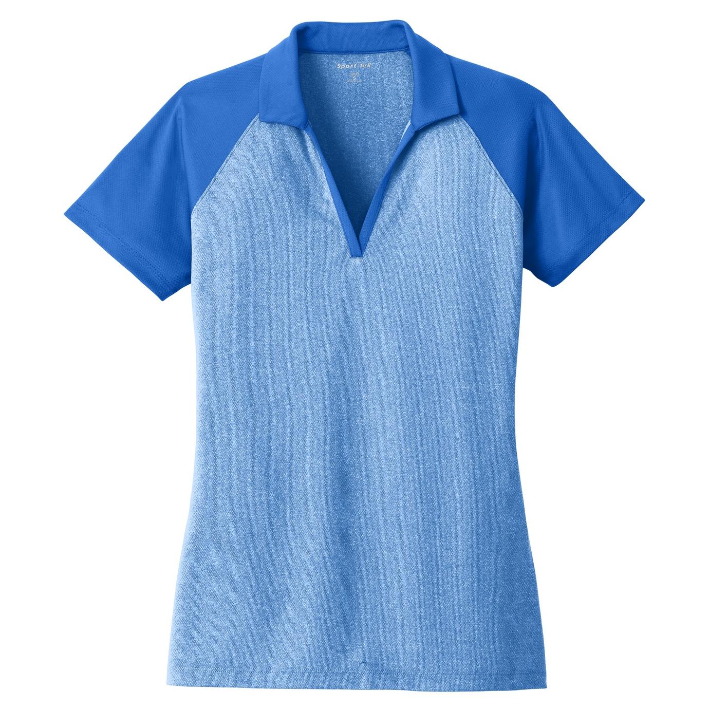 Sport-Tek LST641 Ladies PosiCharge RacerMesh Raglan Heather Block Polo ...
