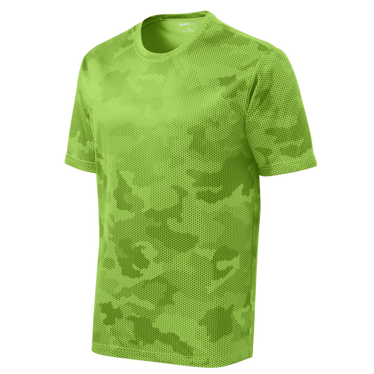 Sport-Tek ST370 CamoHex Tee - Lime Shock | Full Source