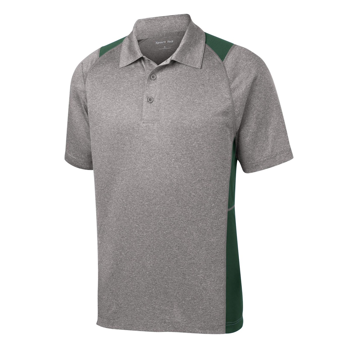 Sport-Tek ST665 Heather Colorblock Contender Polo - Vintage Heather ...