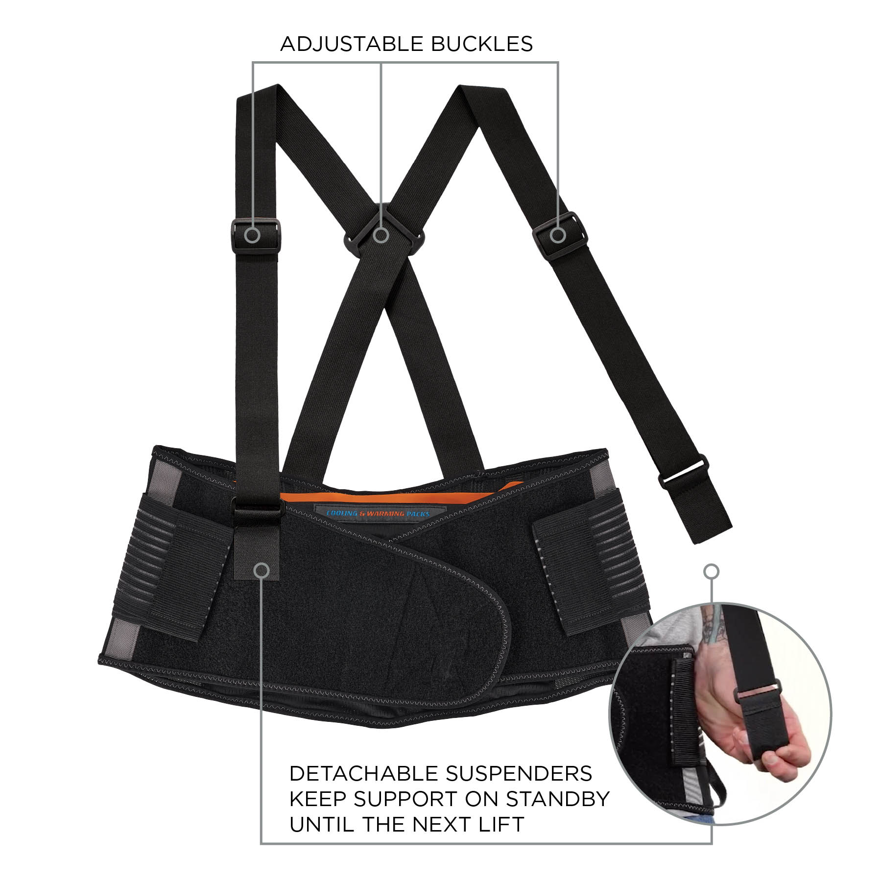 Ergodyne ProFlex 1675 Back Support Brace with Cooling/Warming Pack ...