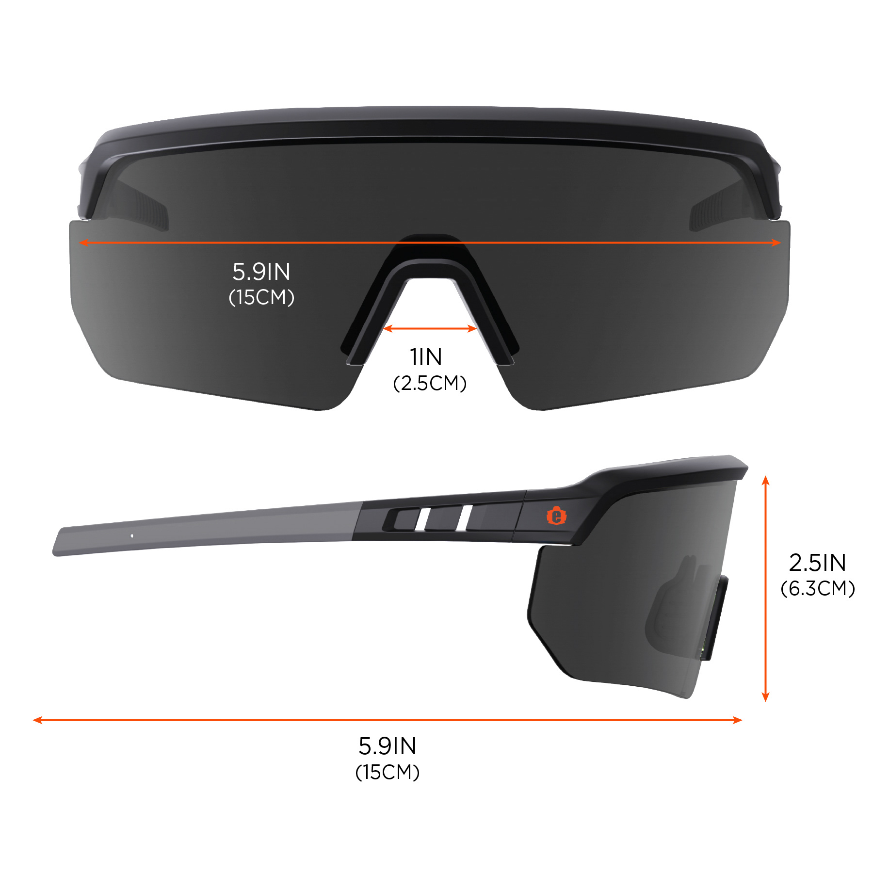 Ergodyne Aegir 55005 Safety Glasses - Black Frame - Smoke Lens | Full ...