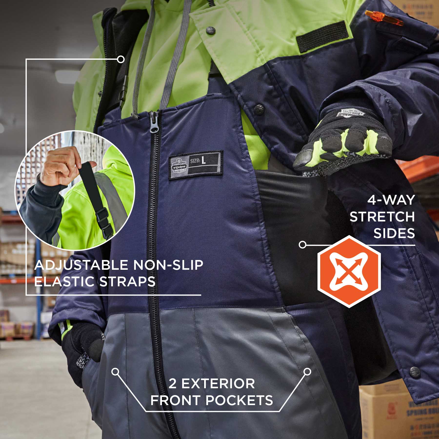 Ergodyne N-Ferno 6477 Insulated Freezer Bib Overalls | Full Source