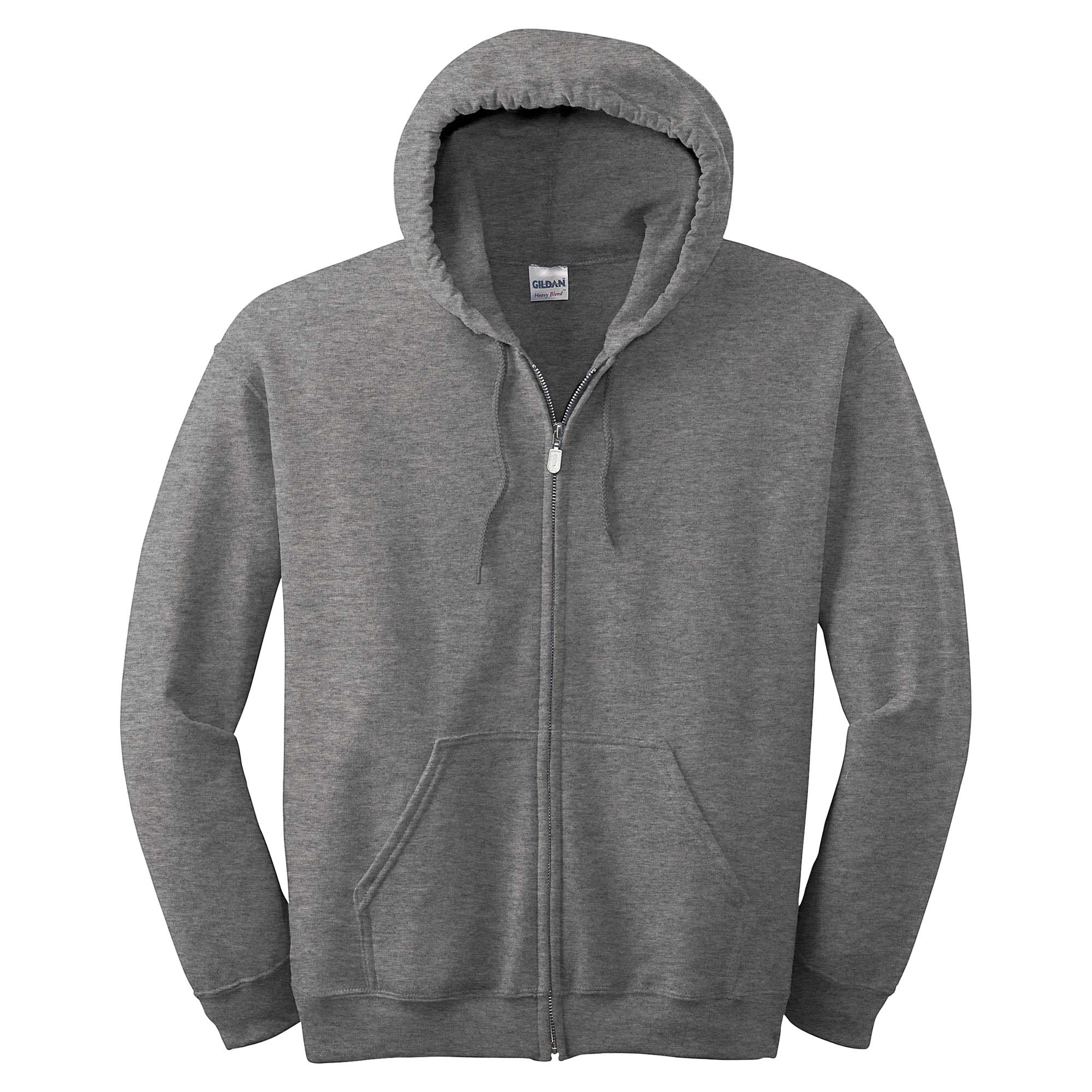 Gildan 18600 Heavy Blend Full-Zip Hooded Sweatshirt - Graphite Heather ...