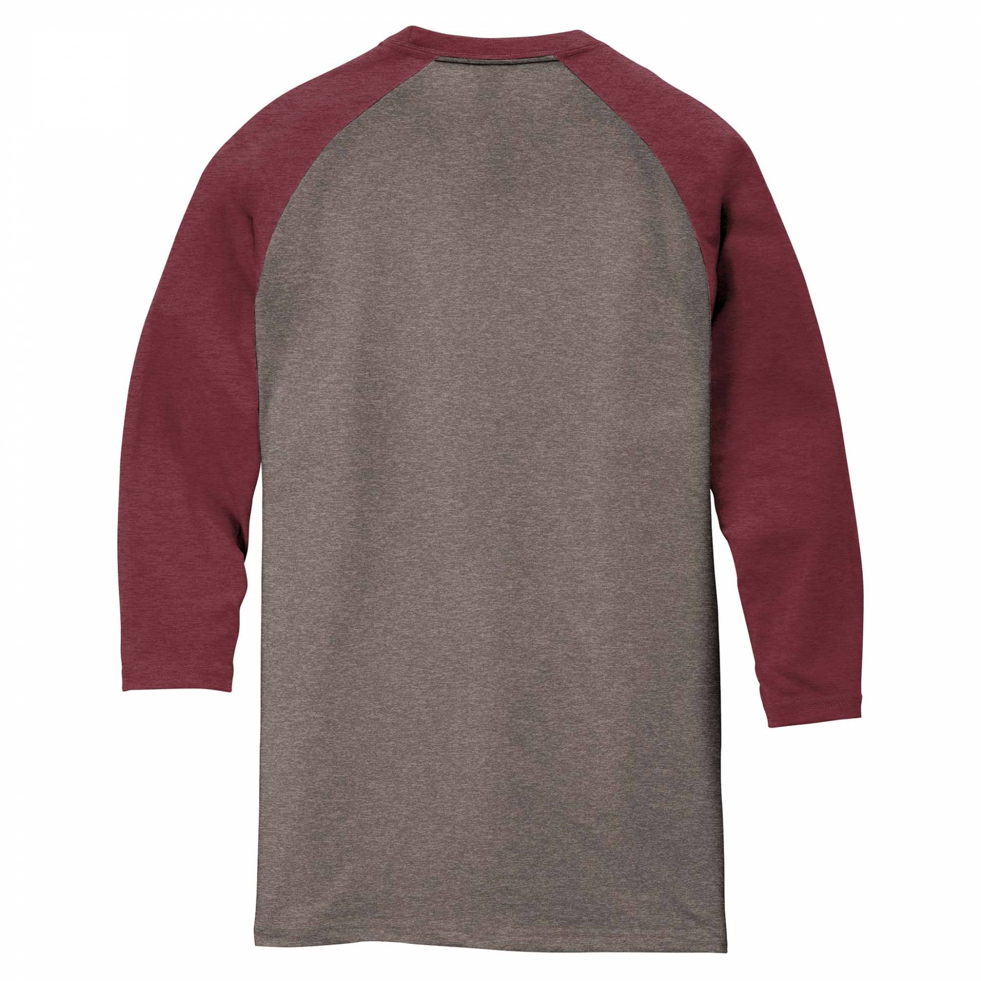 District DM136 Perfect Tri 3/4-Sleeve Raglan - Maroon Frost/Grey Frost ...