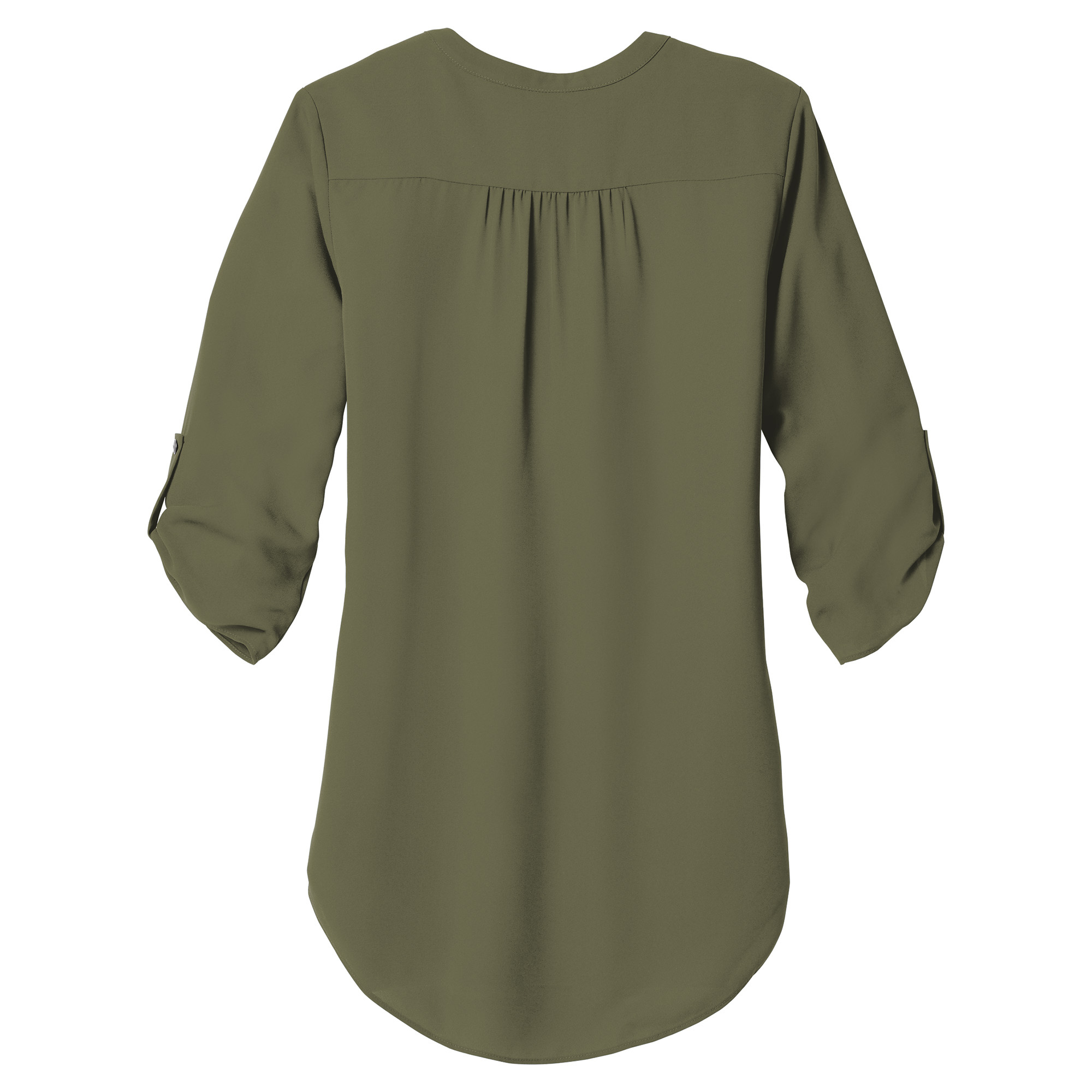 Port Authority LW701 Ladies 3/4-Sleeve Tunic Blouse - Deep Olive | Full ...