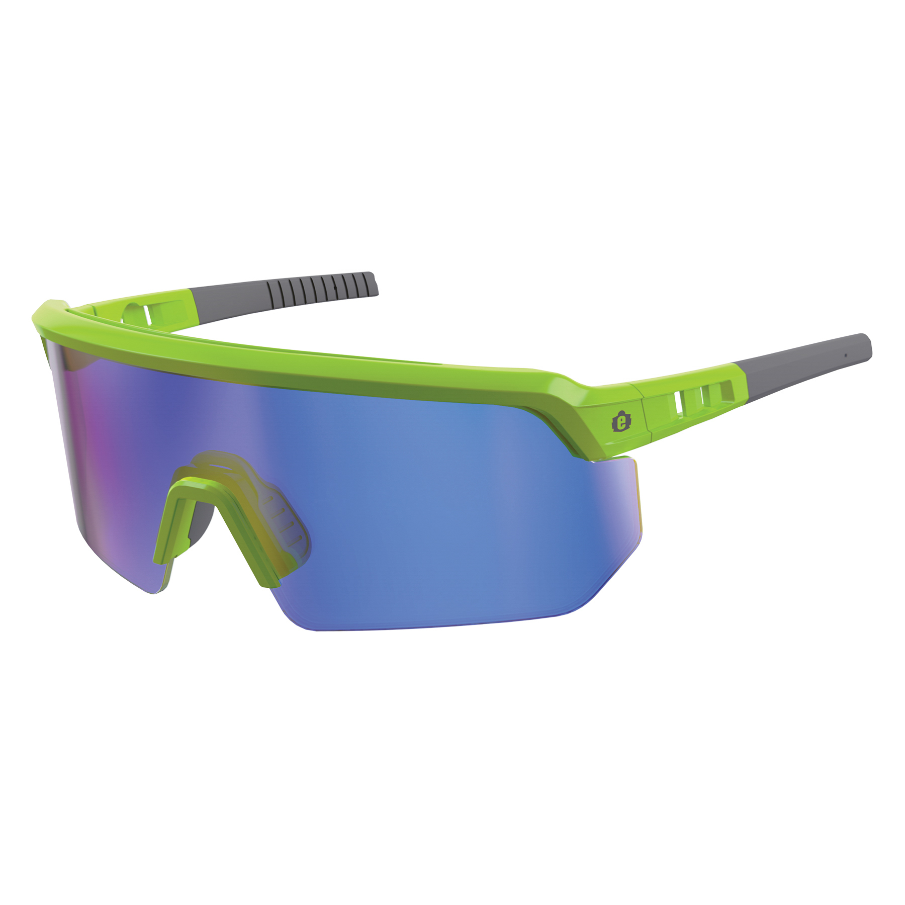 Ergodyne Aegir 55017 Safety Glasses - Lime Frame - Blue Mirror Lens ...