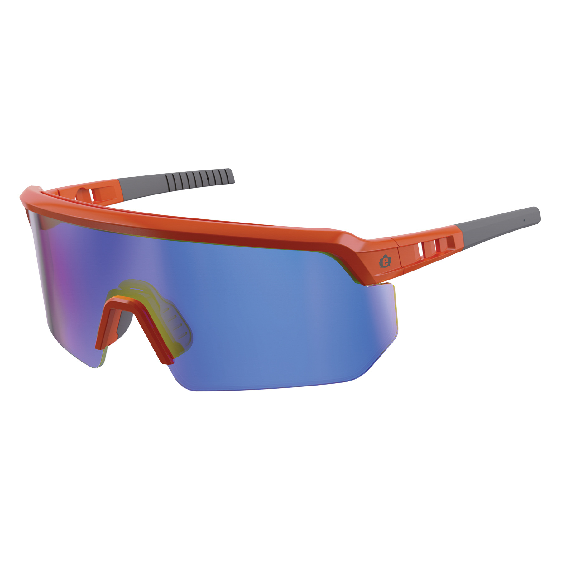 Ergodyne Aegir 55021 Safety Glasses - Orange Frame - Blue Mirror Lens ...